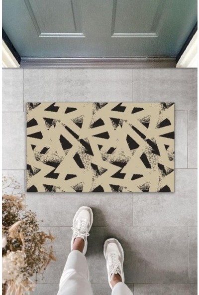 Melines Ev Kapı Önü Dekor Özel Tasarım Baskılı Üçgen Eskitme Paspas Melines Ev Kapı Önü Dekor Özel Tasarım Baskılı Üçgen Eskitme Paspas