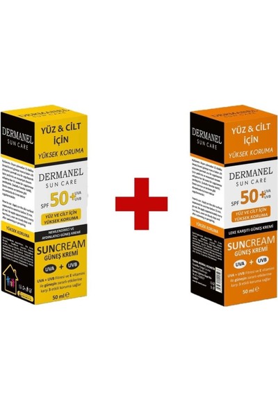 Dermanel Leke Karşıtı Spf 50+ Güneş Kremi + Nemlendirici ve Aydınlatıcı Spf 50+ Güneş Kremi
