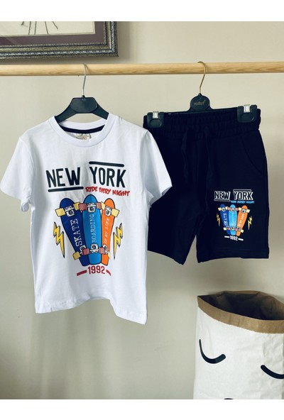 Forever Up Baby Kids New York Baskılı Erkek Çocuk Şortlu Takım