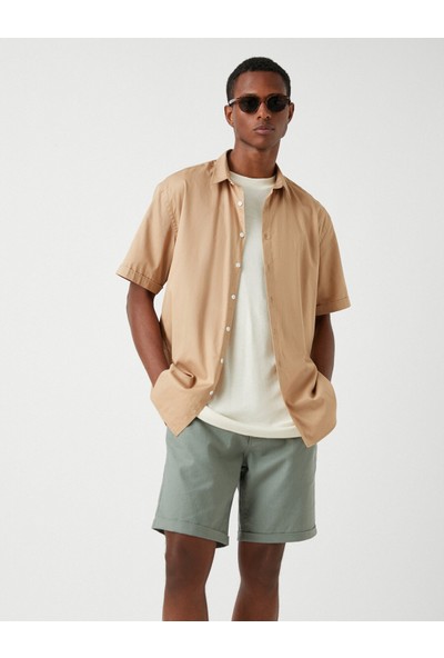 Koton Keten Karışım Chino Şort