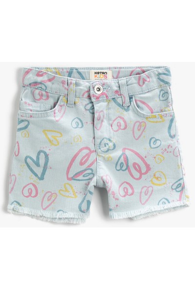 Koton Desenli Bermuda Kot Şort Pamuklu