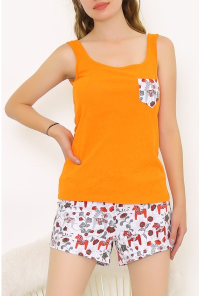 Şortlu Takım Turuncubeyaz - 8633.729.