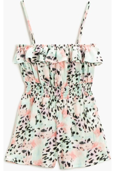 Koton Şort Tulum Askılı Fırfırlı