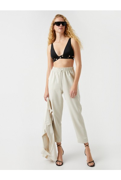 Koton Beli Bağlamalı Pantolon Modal Karışımlı