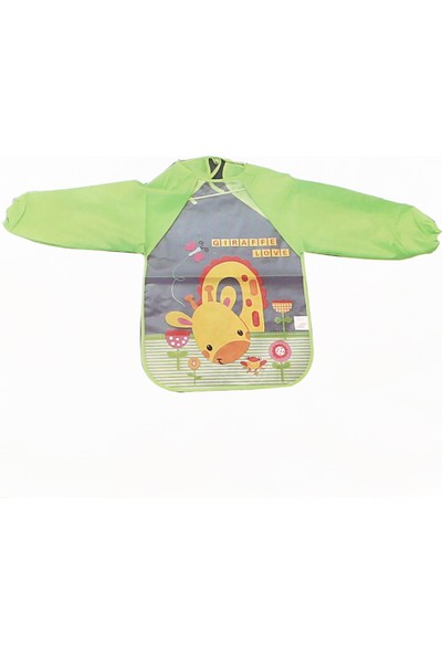 Lino Zürafa Desenli Boyama Önlüğü Yeşil 37 x 50 cm - LN-605L Lino Zürafa Desenli Boyama Önlüğü Yeşil 37 x 50 cm - LN-605L