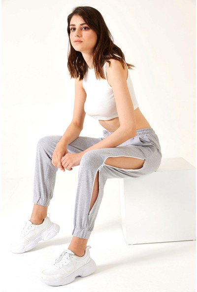 Oshebu Kadın Yanları Fermuarlı Paçası Lastikli Eşofman