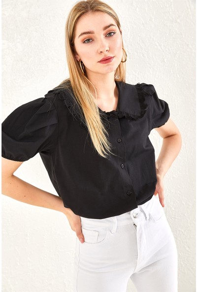 Oshebu Kısa Kollu Bebe Yaka Gömlek