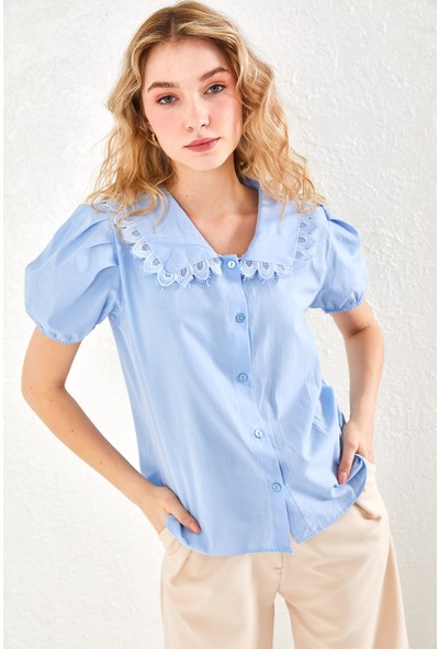 Oshebu Kısa Kollu Bebe Yaka Gömlek
