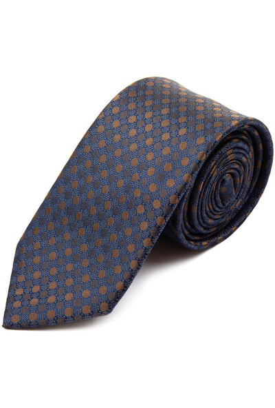 Hatemoğlu Kahverengi Basic Desenli Micro Kravat