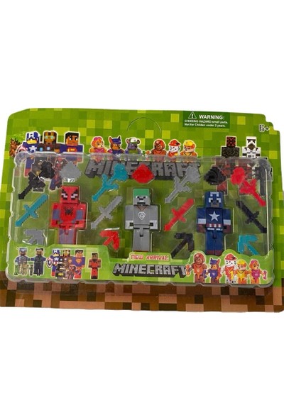 Minecraft Spiderman - Captain America - Paw Patrol Figürlü 3 Figür 15 Aksesuarlı Minecraft Karakter Oyun Seti Minecraft Spiderman - Captain America - Paw Patrol Figürlü 3 Figür 15 Aksesuarlı Minecraft Karakter Oyun Seti