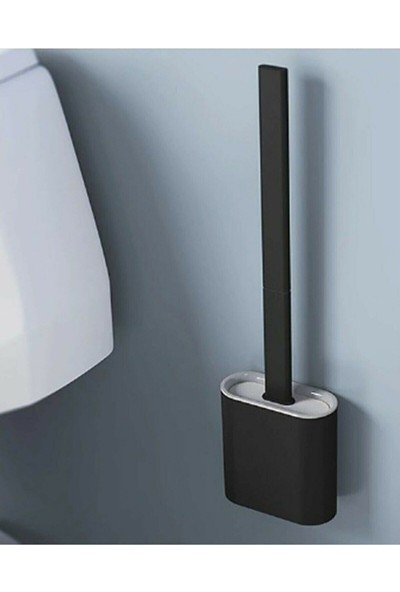 Sas Silikon Banyo Tuvalet Klozet Temizleme Fırçası ve Tutucu Set Siyah S-574 Sas Silikon Banyo Tuvalet Klozet Temizleme Fırçası ve Tutucu Set Siyah S-574