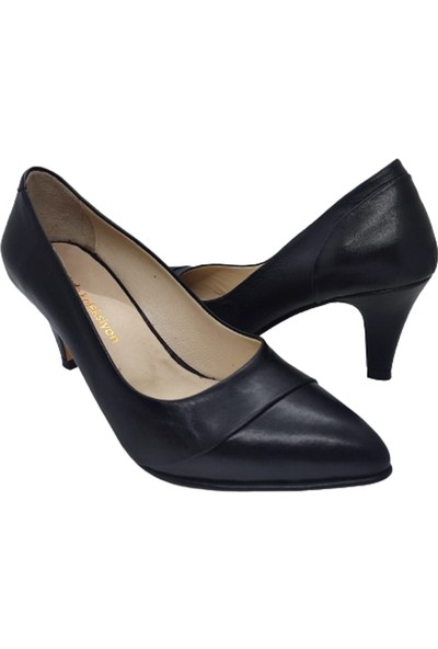 Jade Koleksiyon Jade Koleksiyon Tam Ortopedik Iç Dış Hakiki Deri Topuklu Ayakkabı