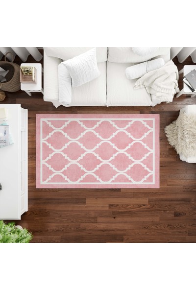 Ytr Home  Dijital Baskı Kaymaz Taban Yıkanabilir Halı e1003-2