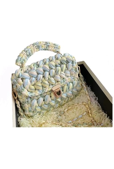 Qiruich El Örgüsü Kadın El Çantası - Nane Yeşili (Yurt Dışından) Qiruich El Örgüsü Kadın El Çantası - Nane Yeşili (Yurt Dışından)