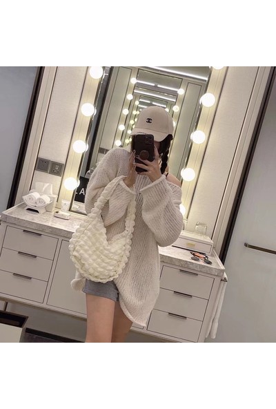 Qiruich Kadın Düz Renk Tek Omuz Pileli Çanta - Beyaz (Yurt Dışından) Qiruich Kadın Düz Renk Tek Omuz Pileli Çanta - Beyaz (Yurt Dışından)