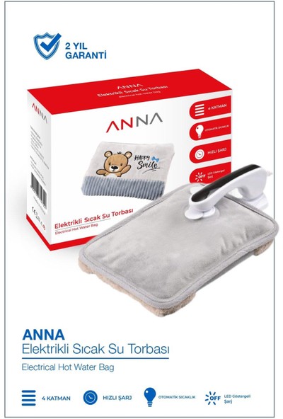 Anna Elektrikli Sıcak Su Torbası Ayıcıklı Anna Elektrikli Sıcak Su Torbası Ayıcıklı