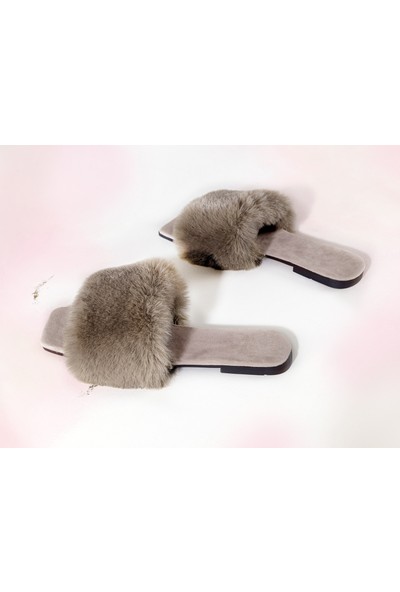 Madame Coco Poılu Kadın Terlik - Vizon