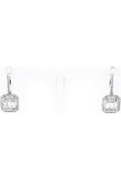 Altın Köşe Pırlanta Baget Küpe 0.88 Ct