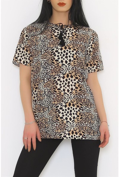 İlkecim Butik Kısa Kol Bluz Leopar2 - 9312.107. İlkecim Butik Kısa Kol Bluz Leopar2 - 9312.107.
