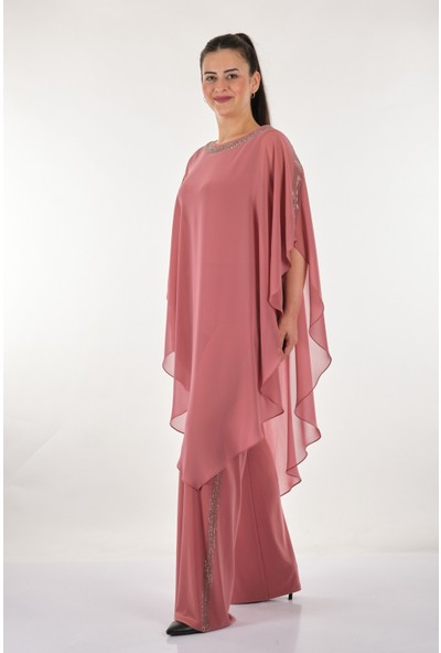 ROZESAH Rozeşah Yuvarlak Yaka Büyük Beden Pudra Kadın Tulum 2216404 ROZESAH Rozeşah Yuvarlak Yaka Büyük Beden Pudra Kadın Tulum 2216404