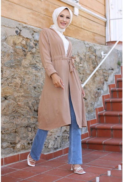 Bel Bağlama Detaylı Tesettür Ayrobin Kap/vizon Bel Bağlama Detaylı Tesettür Ayrobin Kap/vizon