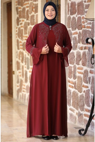 Amine Hüma Neşe Abiye Bordo Amine Hüma Neşe Abiye Bordo