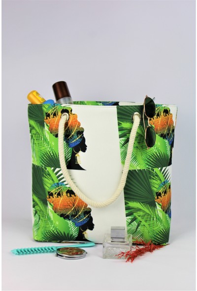 FTC Omuz ve Ip Askılı Astarlı Cepli Fermuarlı Büyük Plaj Çantası FTC Omuz ve Ip Askılı Astarlı Cepli Fermuarlı Büyük Plaj Çantası