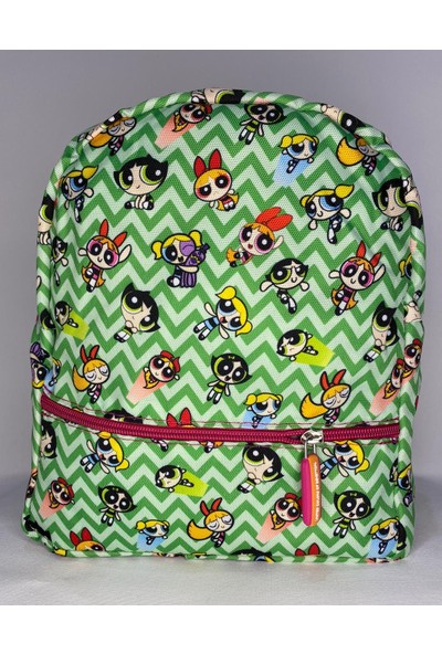 Powerpuff Gırls Yeşil Sırt Çantası