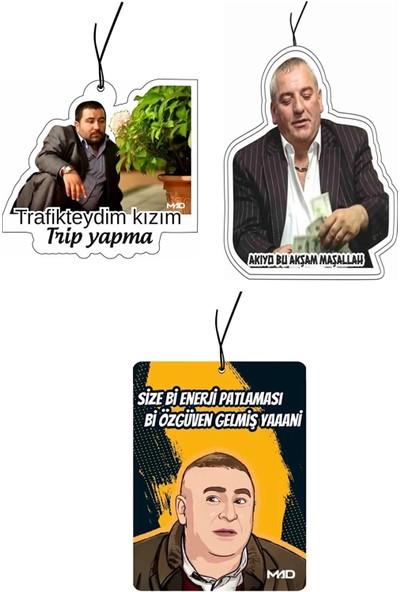 Mad Accessories Kolpaçino Tasarımlı 3'lü Oto Araç Kokusu ve Aksesuarı Seti Mad Accessories Kolpaçino Tasarımlı 3'lü Oto Araç Kokusu ve Aksesuarı Seti