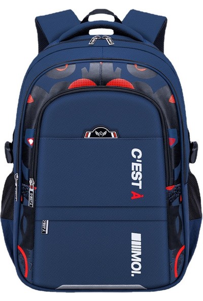 Love Home Erkek Büyük Kapasiteli Okul Sırt Çantası - Kırmızı / Mavi (Yurt Dışından)