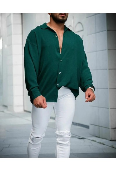 İthal Spor Oversize Ütü Istemez Gömlek