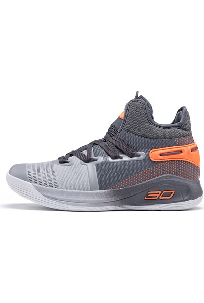 ZI Desen Baskılı Erkek Çocuk Basketbol Ayakkabısı - Koyu Gri (Yurt Dışından)