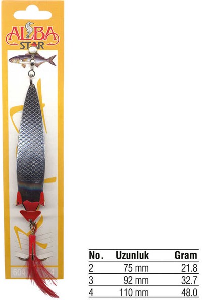 Albastar 604 Sarı Kaplama Olta Kaşık