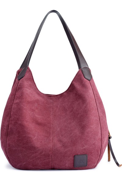 KKmoon Kadın Kanvas Omuz Çantası (Yurt Dışından)