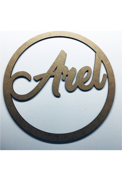 Leylaser Leylaser kapı Süsü Isimli Kasnak,makrome Çember,makrome Isimlik 3 mm Ham Ahşap 30 cm