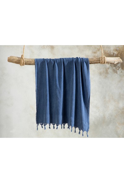 English Home Stonewash Pamuklu Peştamal 85 x 150 cm Mavi