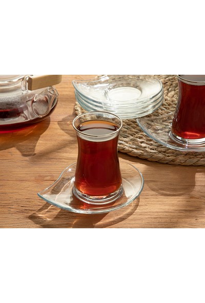 English Home Garish Cam 6'lı Çay Tabağı 13 cm Şeffaf