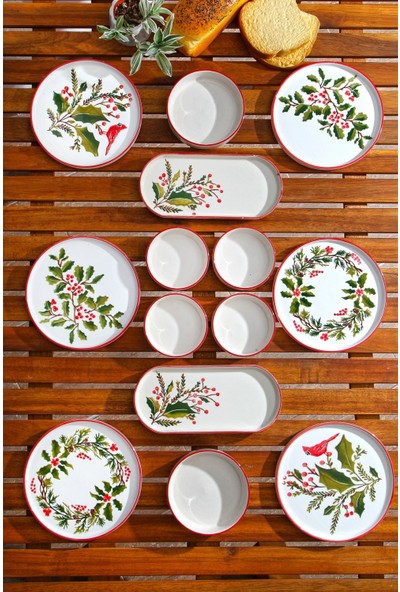 Kitchen Life 14 Parça 6 Kişilik Stackable Christmass Yılbaşı Kahvaltı Takımı - Lüx Kahvaltılık Sunum Seti Tabağı Kitchen Life 14 Parça 6 Kişilik Stackable Christmass Yılbaşı Kahvaltı Takımı - Lüx Kahvaltılık Sunum Seti Tabağı