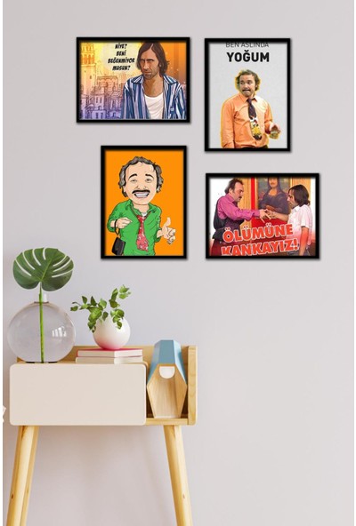 Takivis Avrupa Yakası 4 Parça Çerçeve Görünümlü Set Tablo