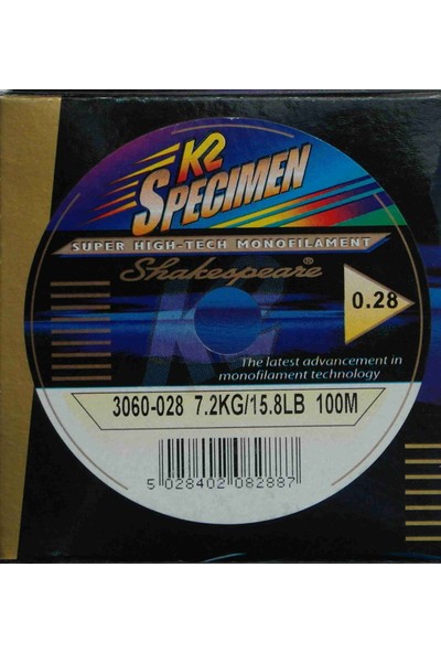 Shakespeare K2 Specmen Misina 100 mt Shakespeare K2 Specmen Misina 100 mt