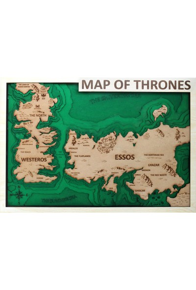 İnova Dizayn Game Of Thrones Yeşil Batimetrik Harita İnova Dizayn Game Of Thrones Yeşil Batimetrik Harita