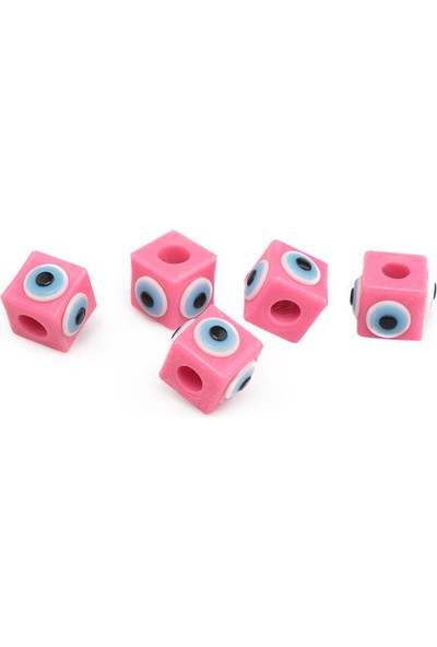 Sefa Kare Plastik Nazar Boncuğu Pembe
