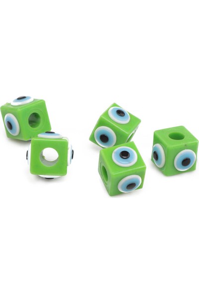 Sefa Kare Plastik Nazar Boncuğu Yeşil