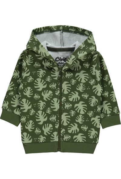 Civil Baby Erkek Bebek Kapüşonlu Hırka 6-18 Ay Haki Civil Baby Erkek Bebek Kapüşonlu Hırka 6-18 Ay Haki