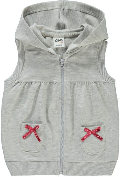 Civil Baby Kız Bebek Kapüşonlu Yelek 6-18 Ay Karmelanj Civil Baby Kız Bebek Kapüşonlu Yelek 6-18 Ay Karmelanj