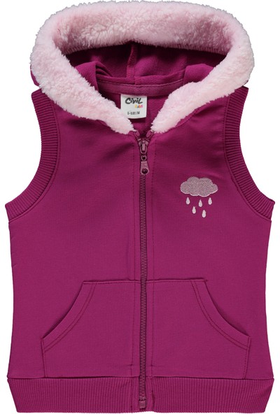 Civil Baby Kız Bebek Kapüşonlu Yelek 6-18 Ay Mor Civil Baby Kız Bebek Kapüşonlu Yelek 6-18 Ay Mor