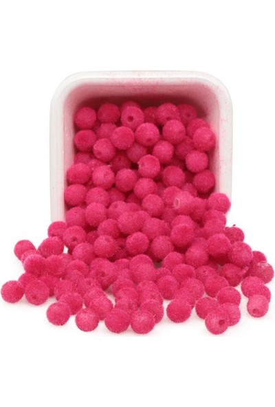 Pulsan Kadife Boncuk 6 mm 50 gr Fuşya