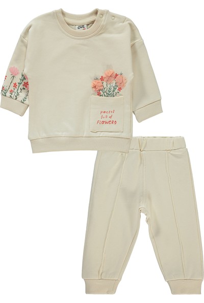 Civil Baby Kız Bebek Takım 6-18 Ay Taş Rengi