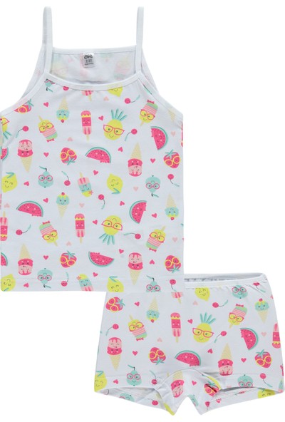 Civil Girls Kız Çocuk Iç Çamaşır Takımı 2-10 Yaş Beyaz