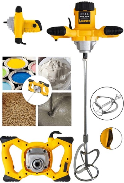 Leopard Alman Teknoloji 3400 W 6 Kademe Devir Ayarlı Elektirikli Alçı Boya ve Harç Karıştırıcı Mikser Leopard Alman Teknoloji 3400 W 6 Kademe Devir Ayarlı Elektirikli Alçı Boya ve Harç Karıştırıcı Mikser